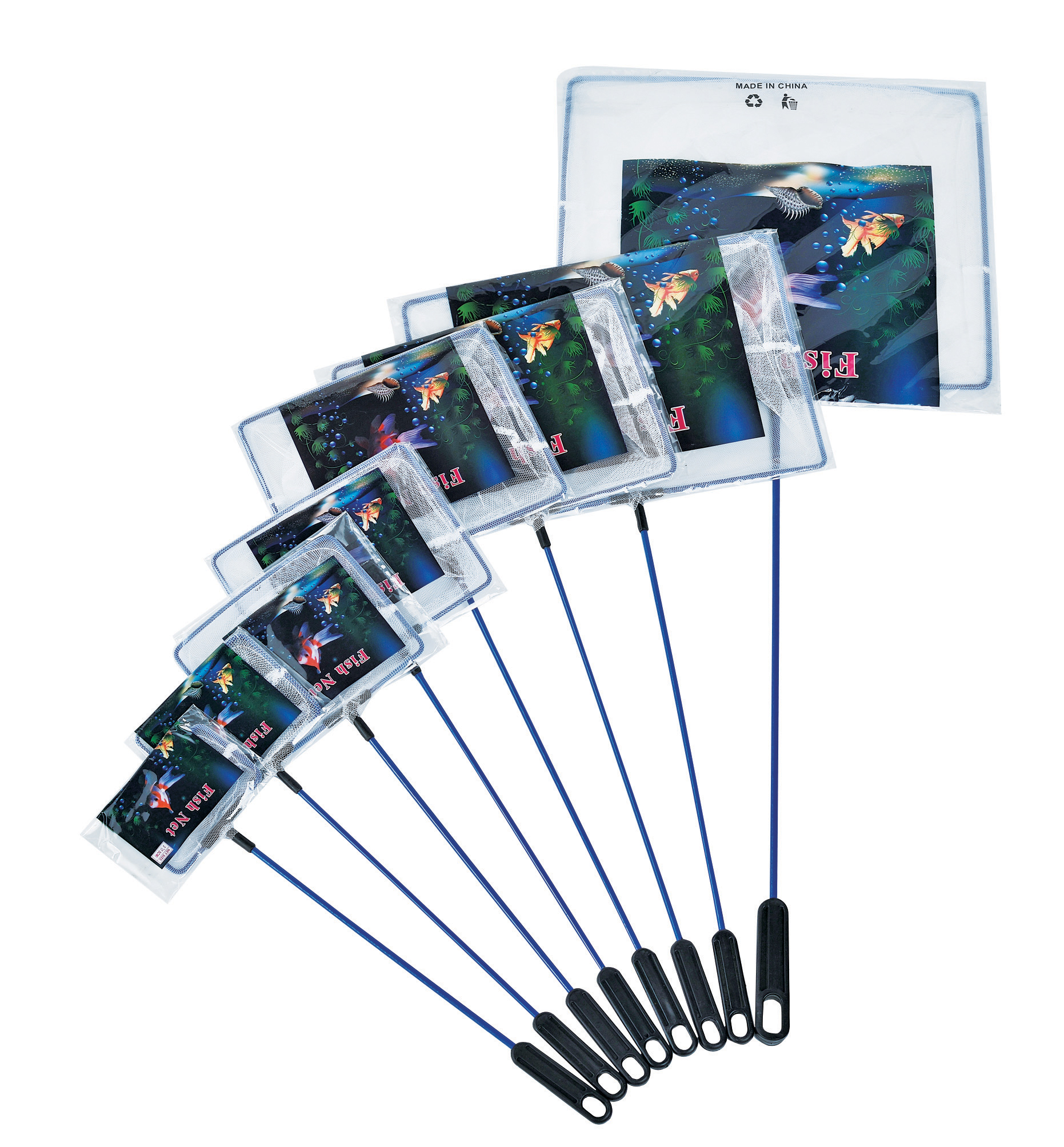 Blue Handle White Net Aquarium Fish Net for Small Fish and Turtles-Fish ...